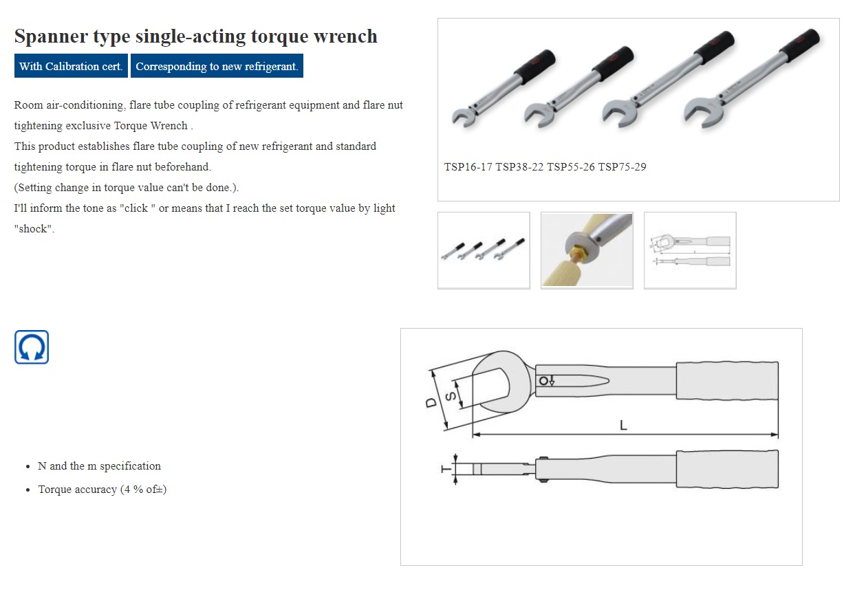 Ichiban Precision Sdn Bhd - Tone - Tone Torque Wrench, Preset Open End Spanner, Spanner type ...
